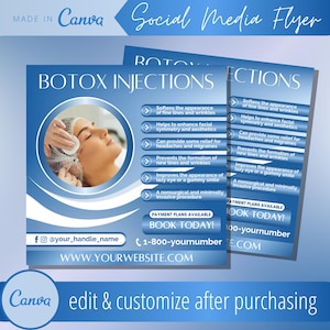 Botox Injections Flyer Template - Injected Botulinum Toxin Face ...