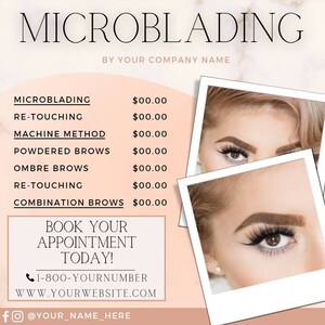 Microblading Appointment Social Media Flyer Template - Microblade ...