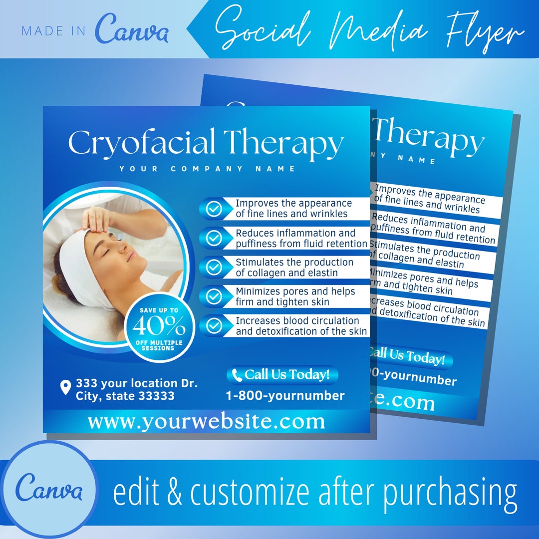 Cryofacial Flyer Template - Cold Exposure Cryotherapy Facial Flyers ...