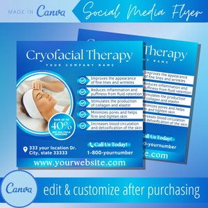 Cryofacial Flyer Template - Cold Exposure Cryotherapy Facial Flyers ...