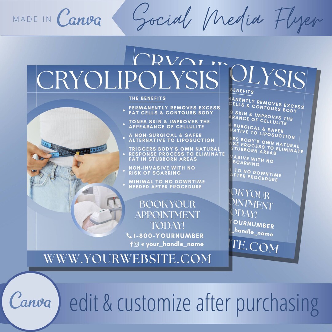 Cryolipolysis Flyer Template - Fat Freezing Flyers Templates - Cold ...