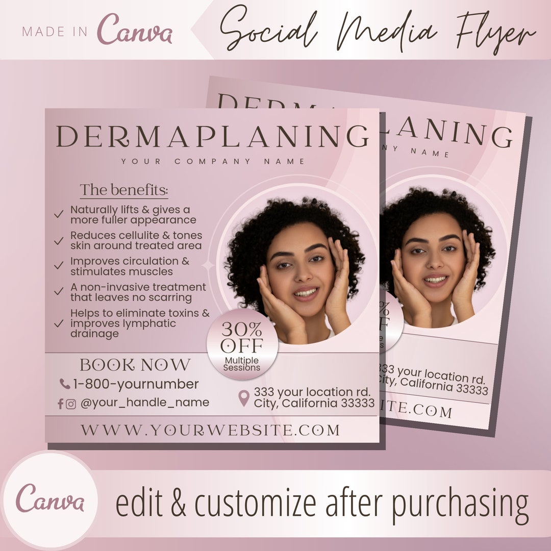 Dermaplaning Flyer Template - Derma Planing Flyers Templates ...