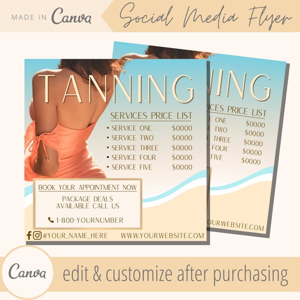 Tanning Appointment Template - Etsy
