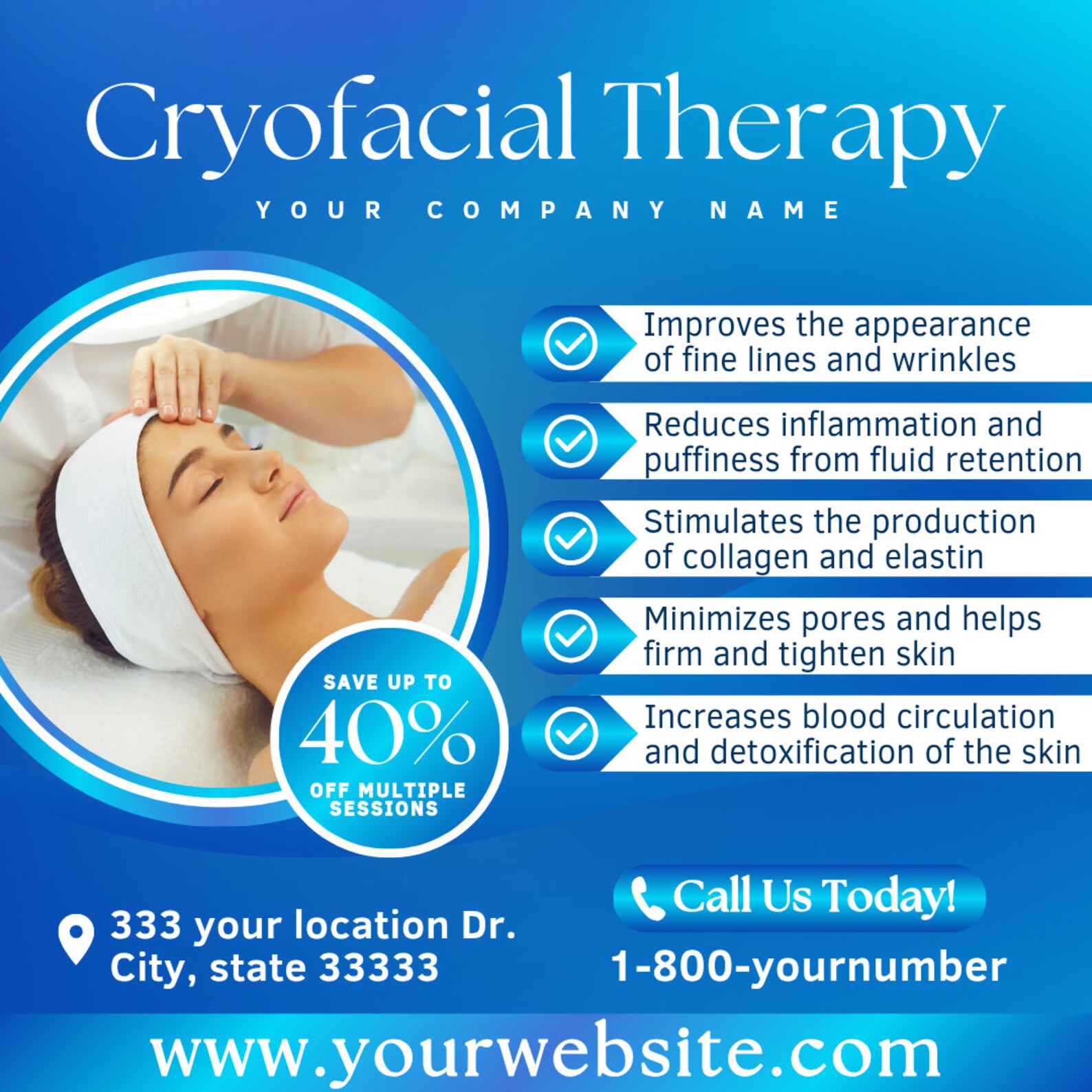 Cryofacial Flyer Template - Cold Exposure Cryotherapy Facial Flyers ...