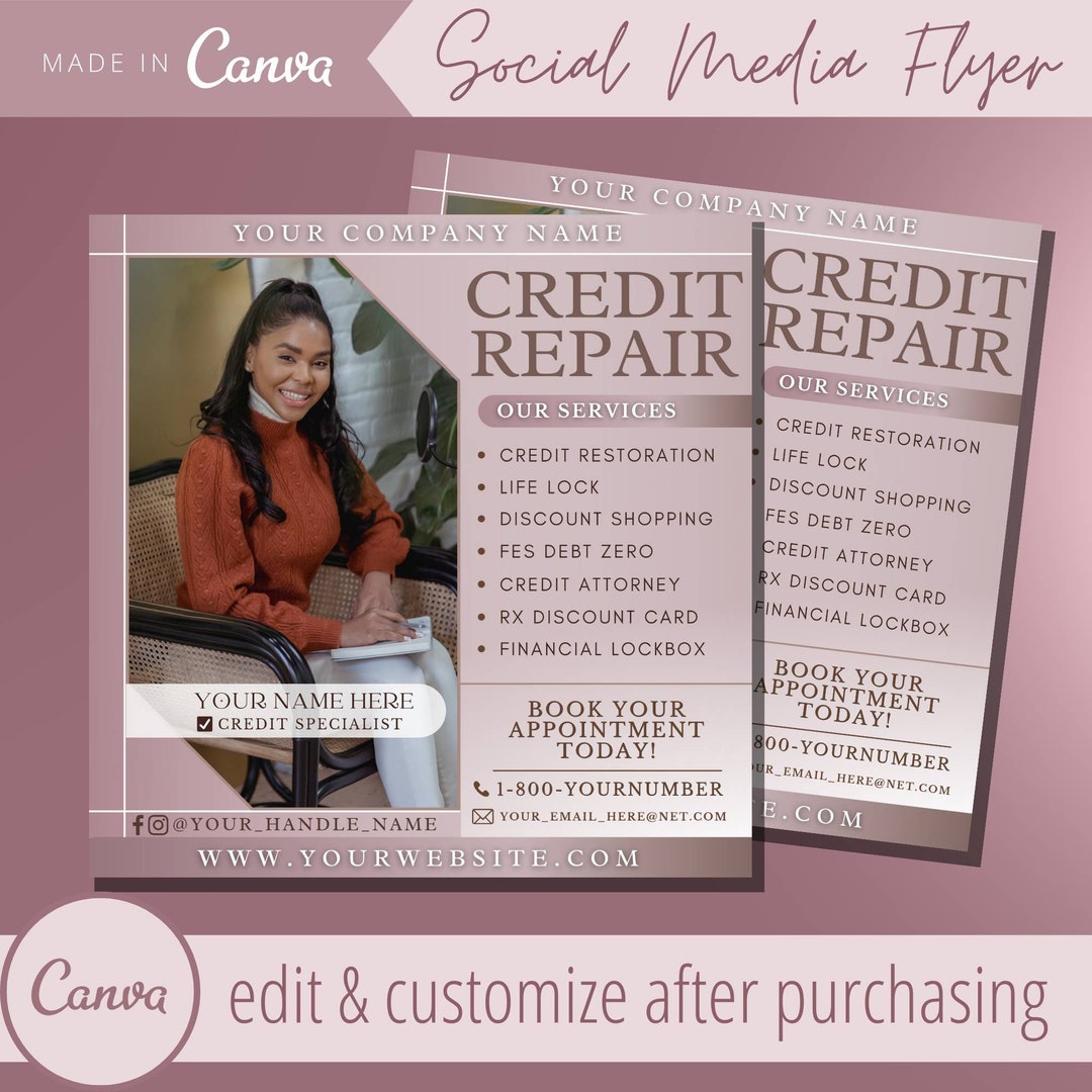 Credit Repair Service Flyer Template - Credit Restoration Consultation ...