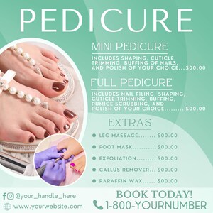 Pedicure Appointment Flyer Template -toe Nails Pedicure Treatment ...