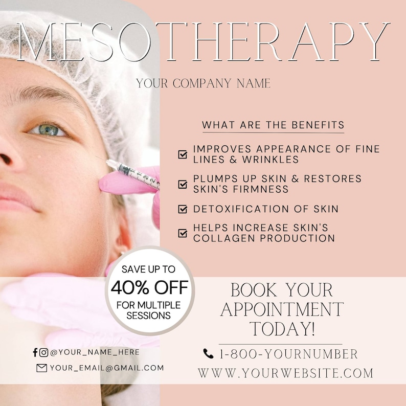 Mesotherapy Flyer Template Meso Therapy Consultation | Etsy