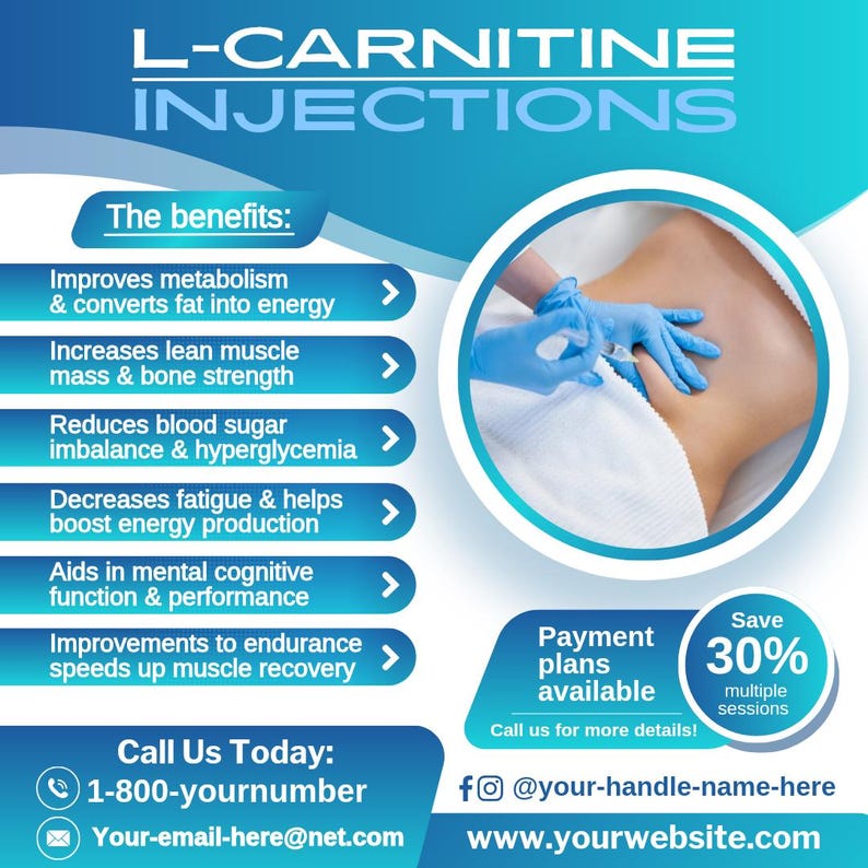 L-carnitine Injections Flyer Template - L Carnitine Vitamin Injection ...