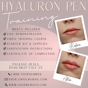 Hyaluron Pen Training Flyer Template - Lip Filler Injection Class ...