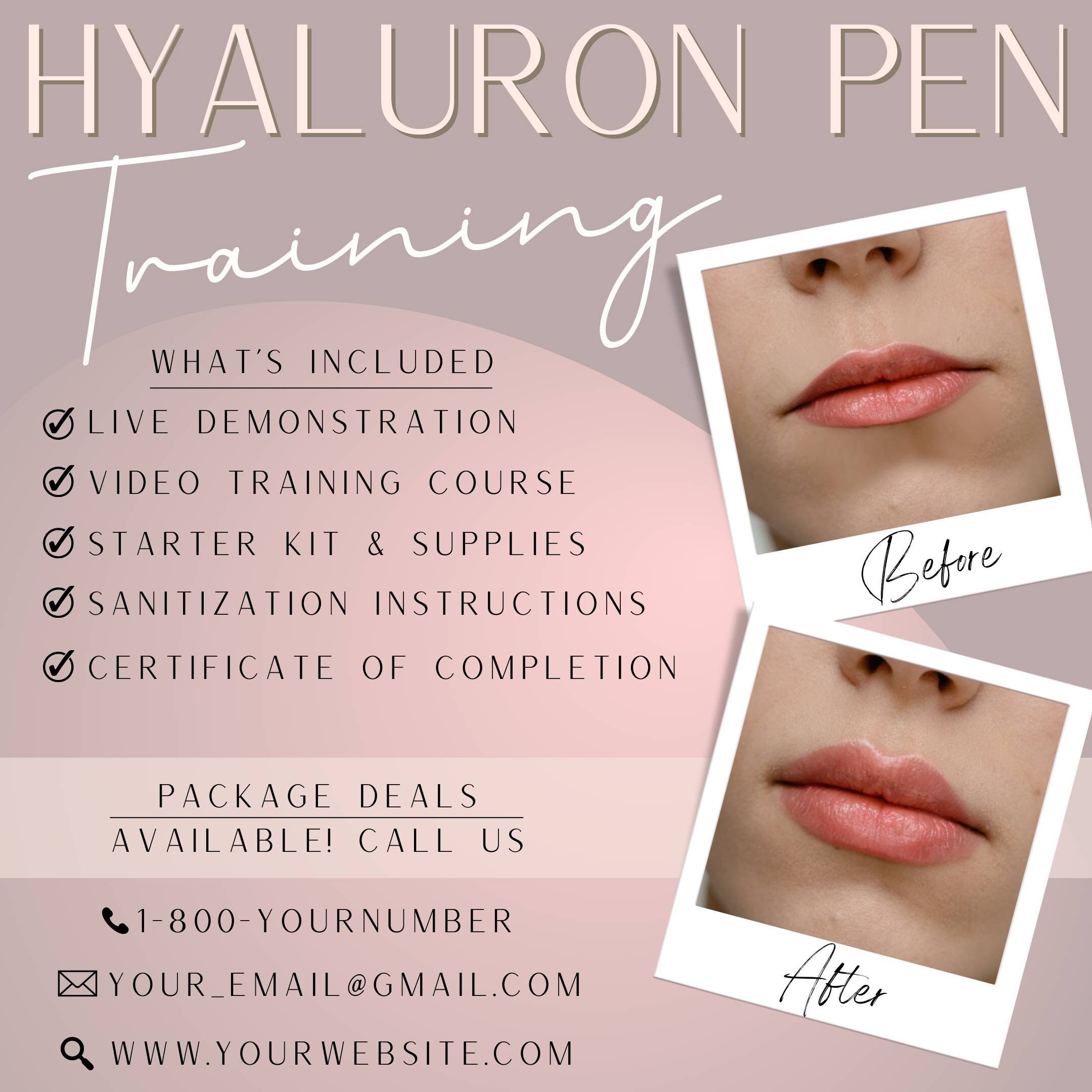 Hyaluron Pen Training Flyer Template - Lip Filler Injection Class ...