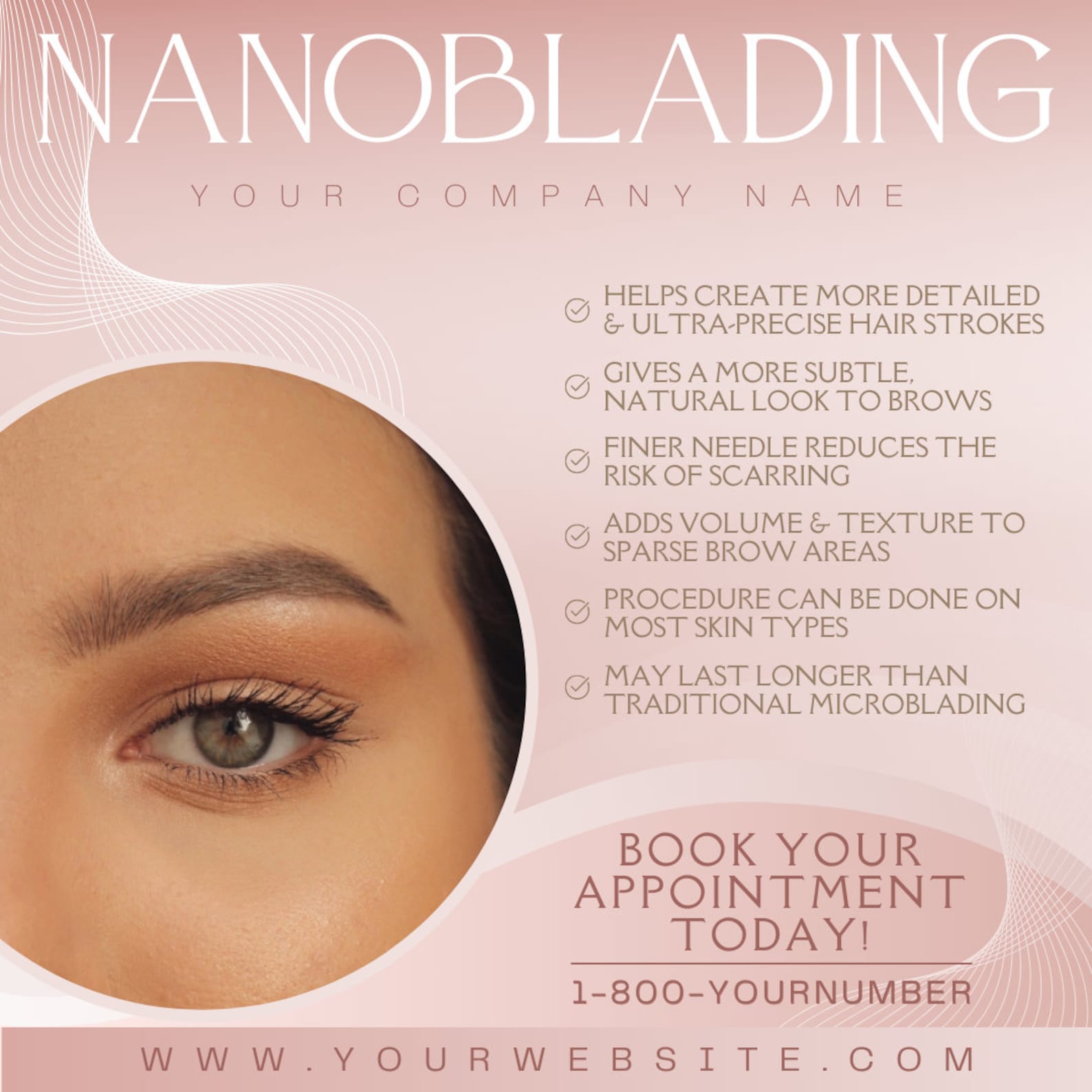 Nanoblading Flyer Template - Eyebrow Nanoblade Needling Flyers ...