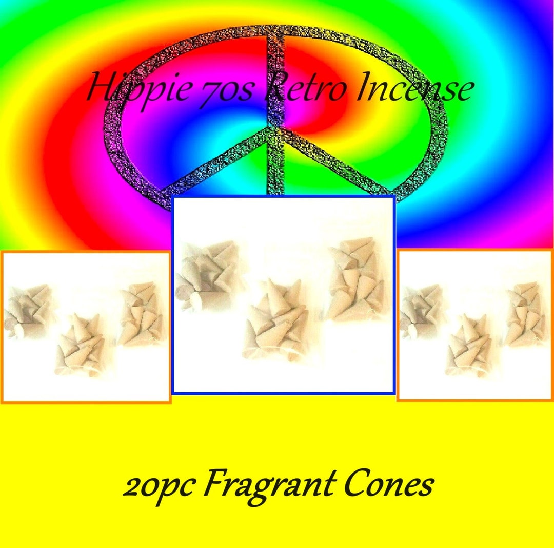 70s HIPPIE Retro Incense Cones, Musk, Patchouli, Lemon, Citrus - Etsy