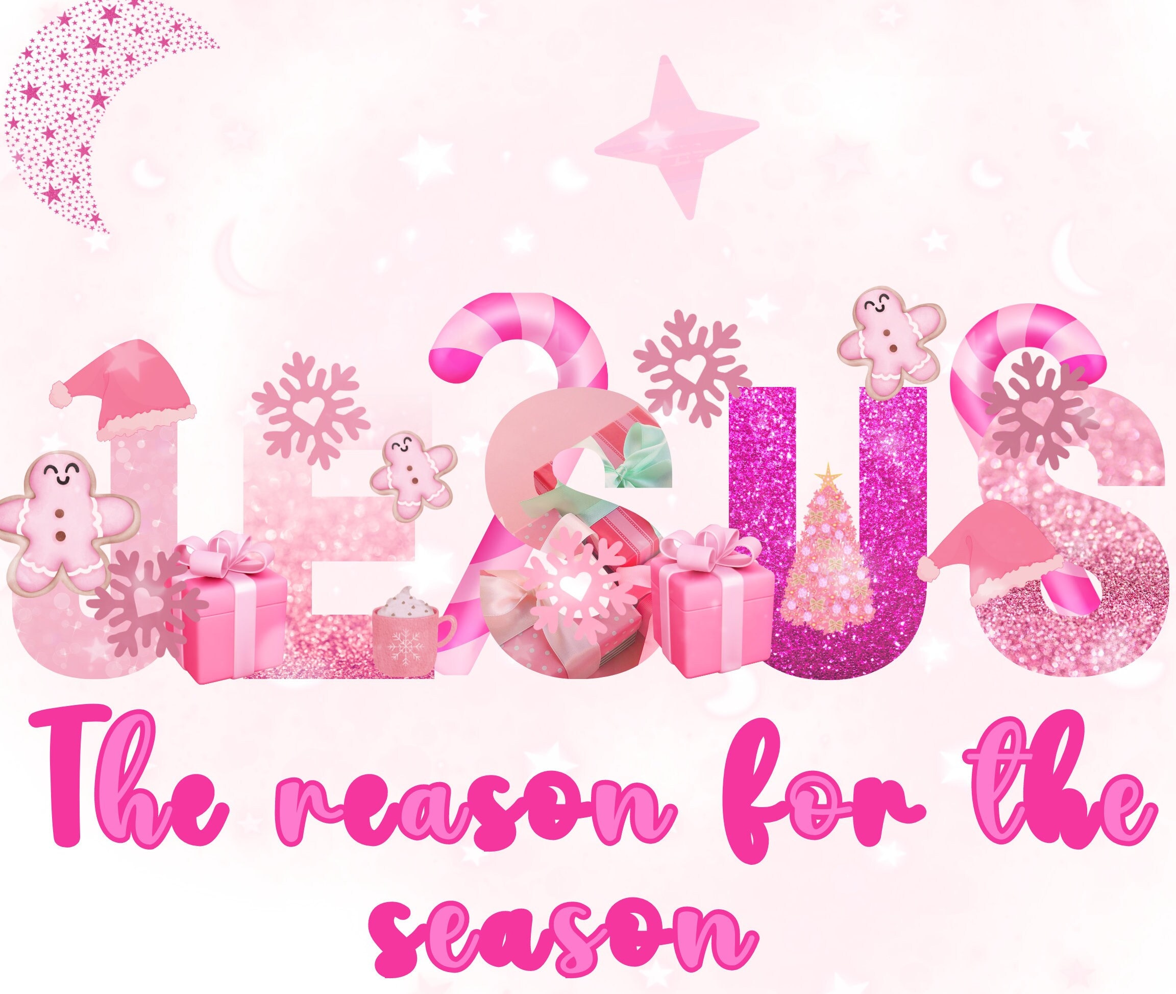 Jesus is the Reason for the Season PNG Pink Christmas PNG - Etsy