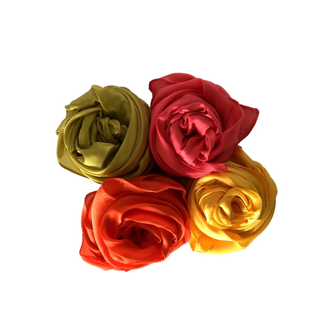 Fall Color Play Scarves - Set of 4 Vegan Playsilks - for Open-ended ...