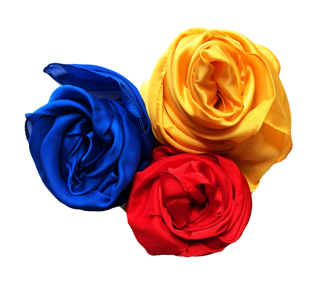 Primary Color Play Scarves Vegan Playsilks for Open-ended - Etsy
