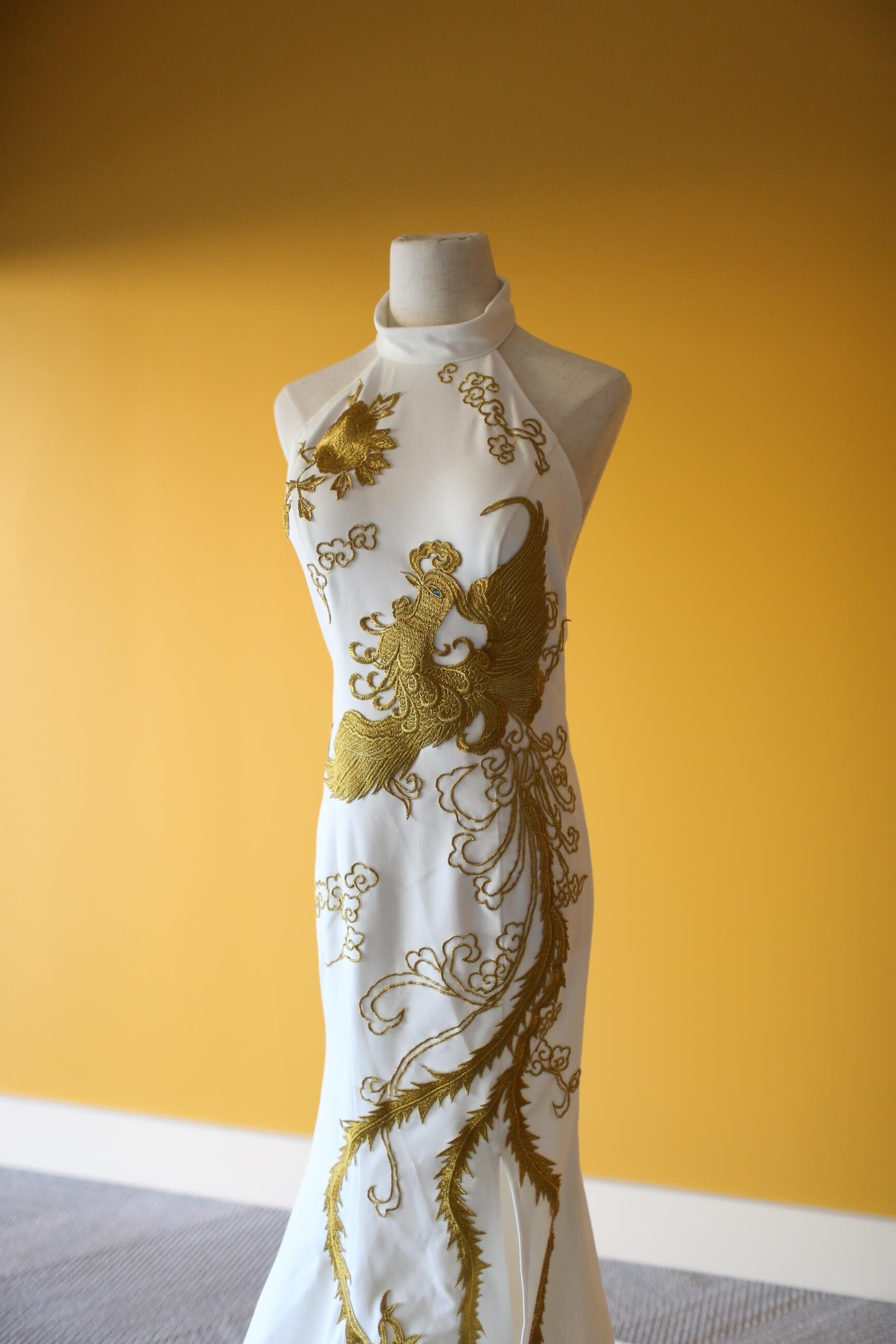 Modern Chinese Wedding Dress | Custom Gold Cheongsam | Traditional ...