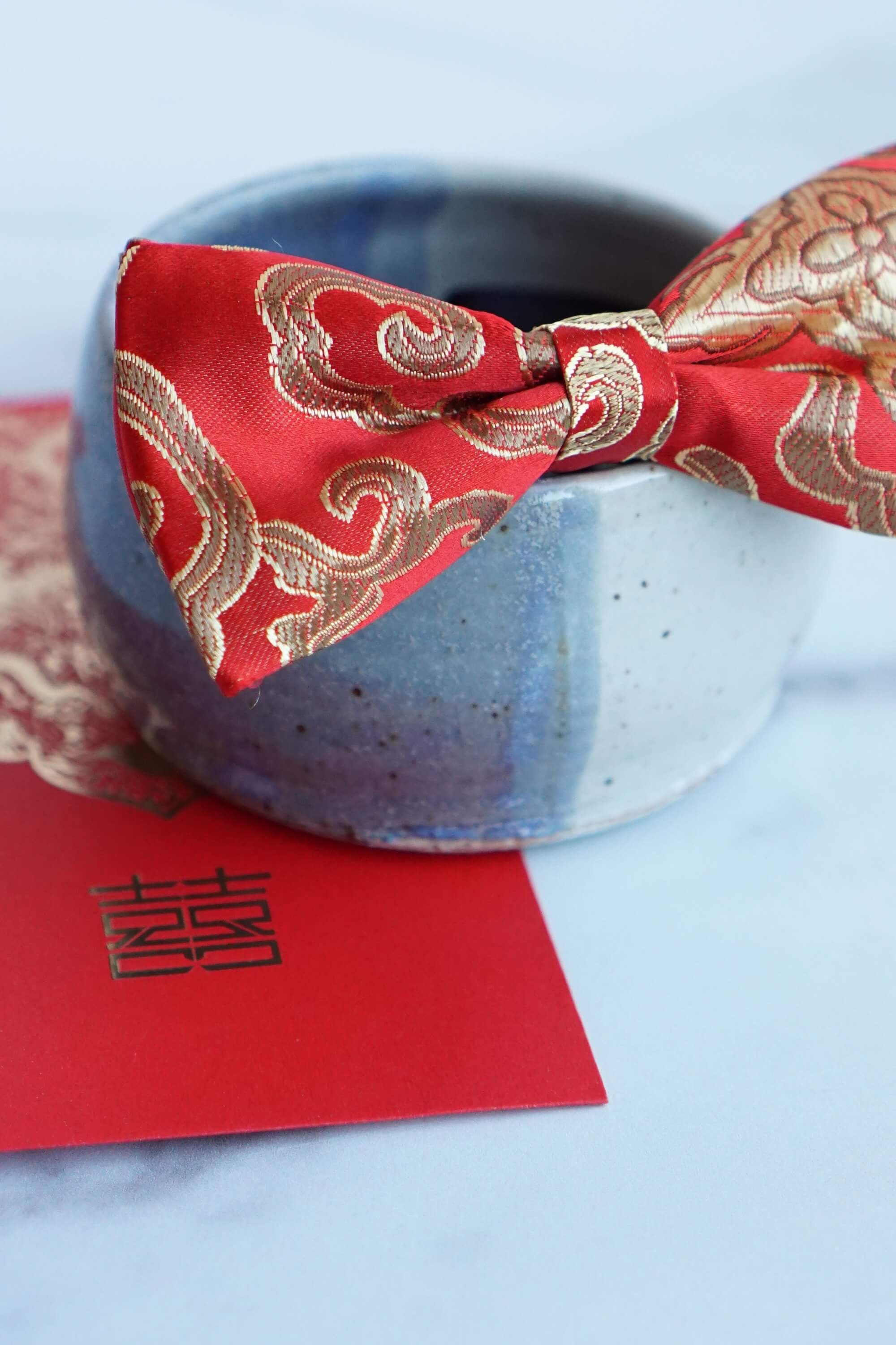 Chinese Wedding Bowtie | Silk Brocade Bowtie | Chinese Wedding Groom ...