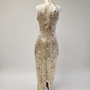 Custom Gold Chinese Wedding Dress, Gold Halter Top Cheongsam, Custom ...