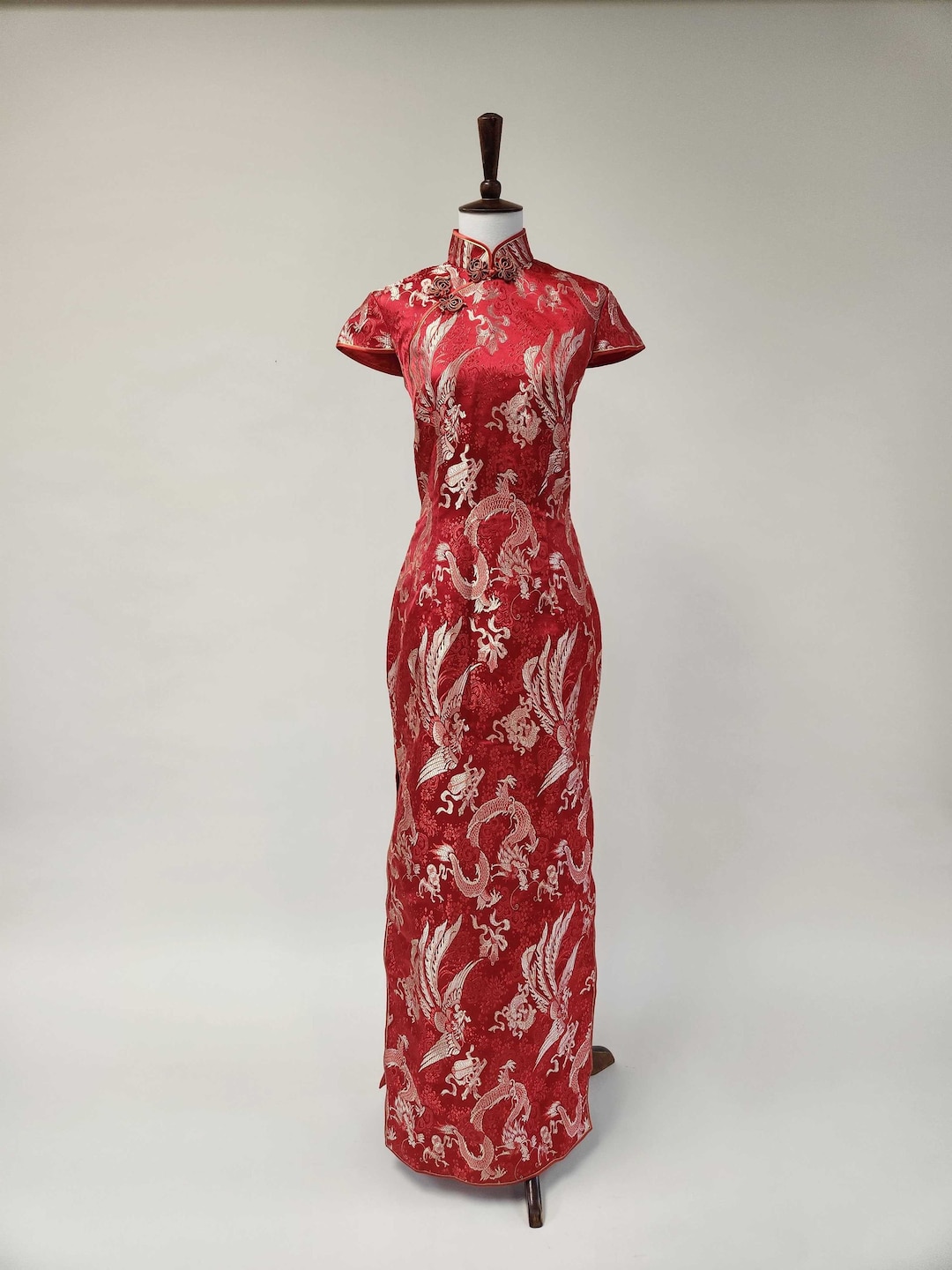 Red Qipao Cheongsam Sample Dress, Red Chinese Dress, Chinese Tea ...