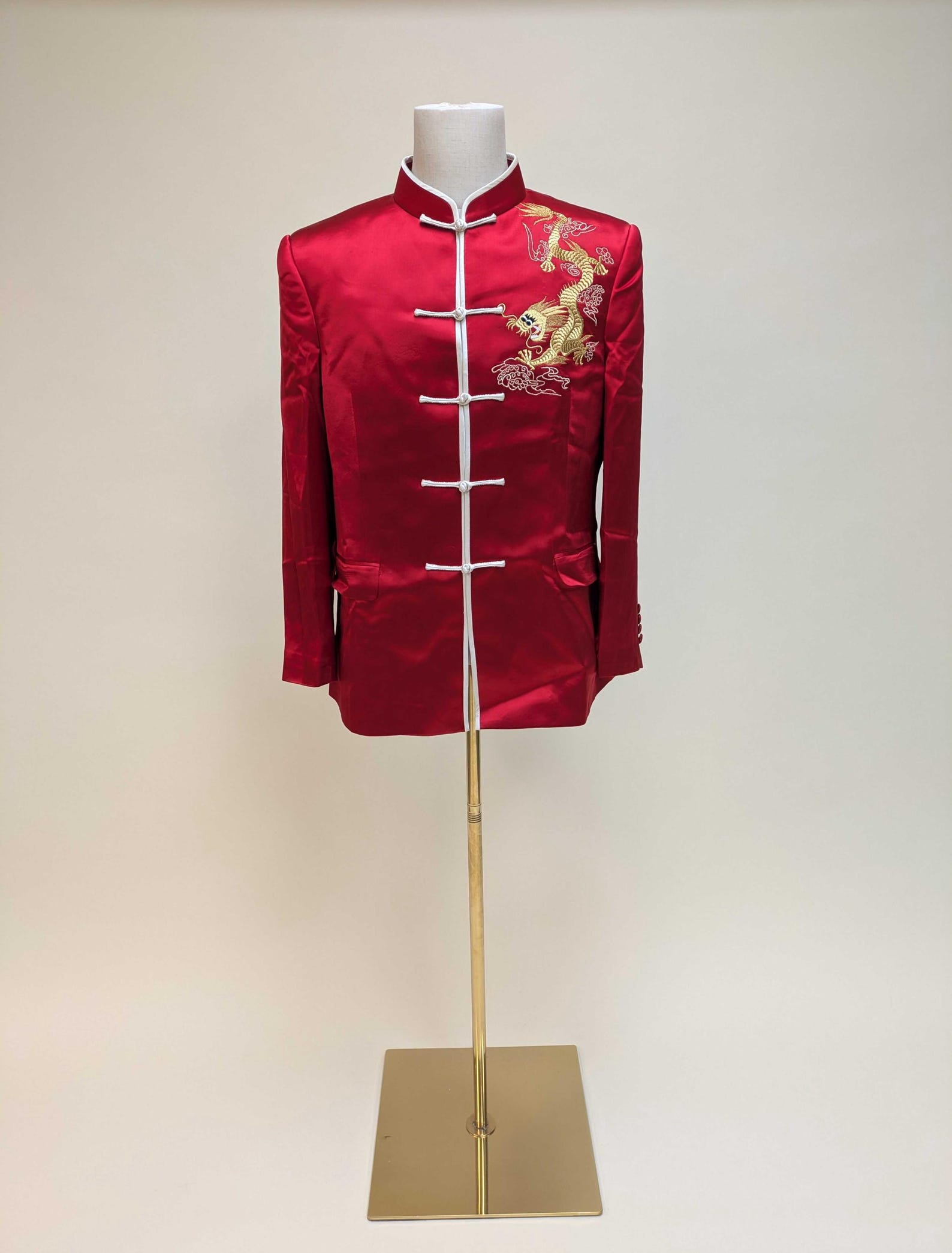 Tang Suit Jacket Sample, Red Chinese Wedding Jacket, Groom Tang Suit ...