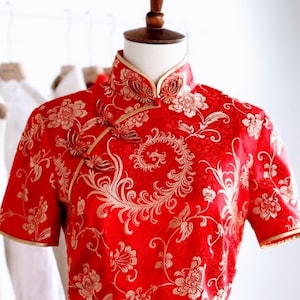 Custom Modern Brocade Cheongsam | A-line Cheongsam | Contemporary Qipao ...