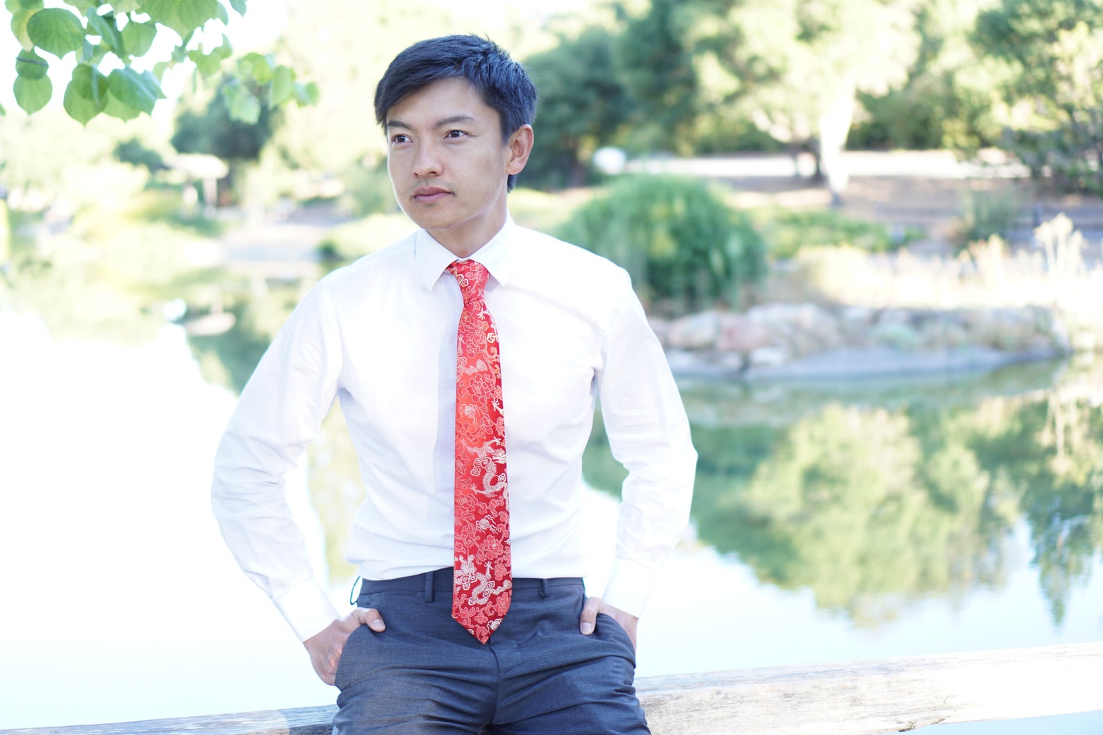 Silk Brocade Dragon Tie With Gold Embroidered Chinese Dragons - Etsy
