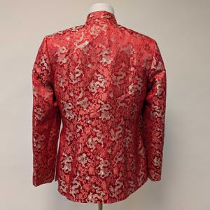 Chinese Wedding Sample Jacket, Red Brocade Tang Suit, Chinese Groom ...