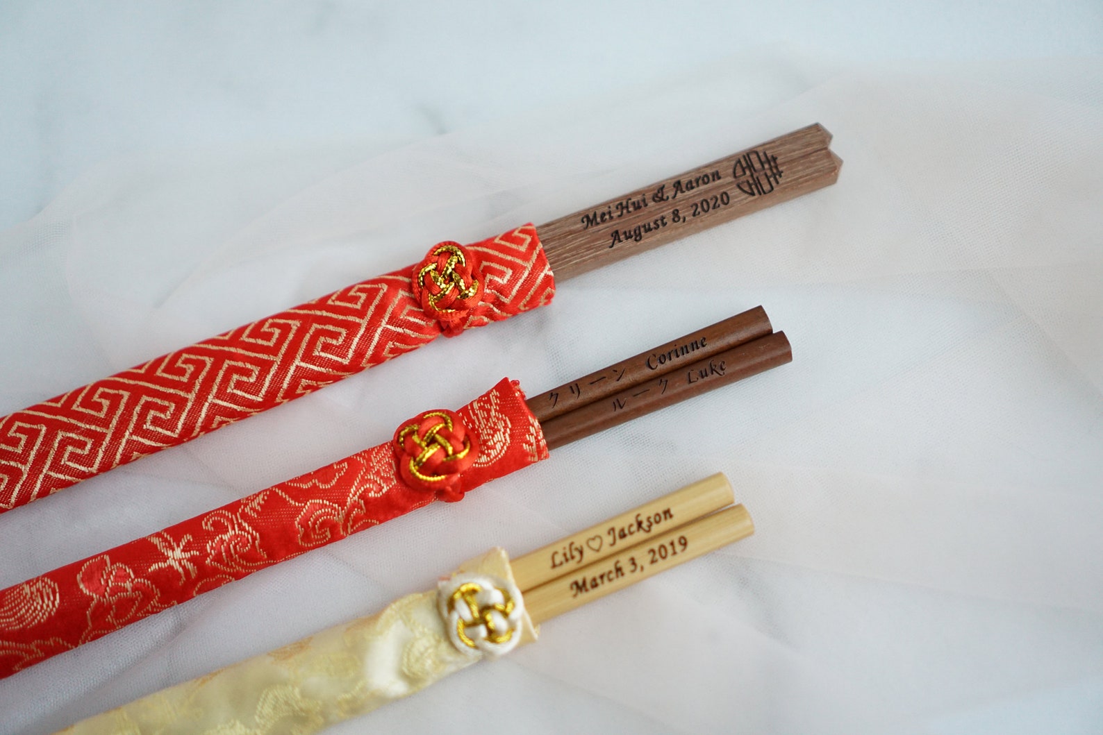 Personalized Chopsticks With Silk Pouch Engraved Chopsticks | Etsy