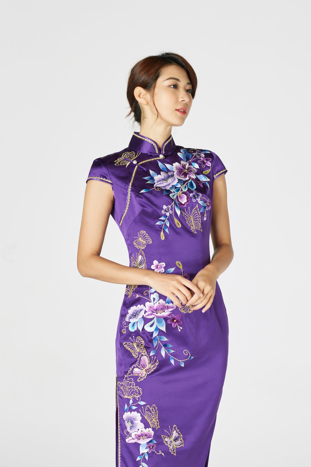 Floral Cheongsam | Cheongsam Qipao Dress | Chinese Wedding Dress ...