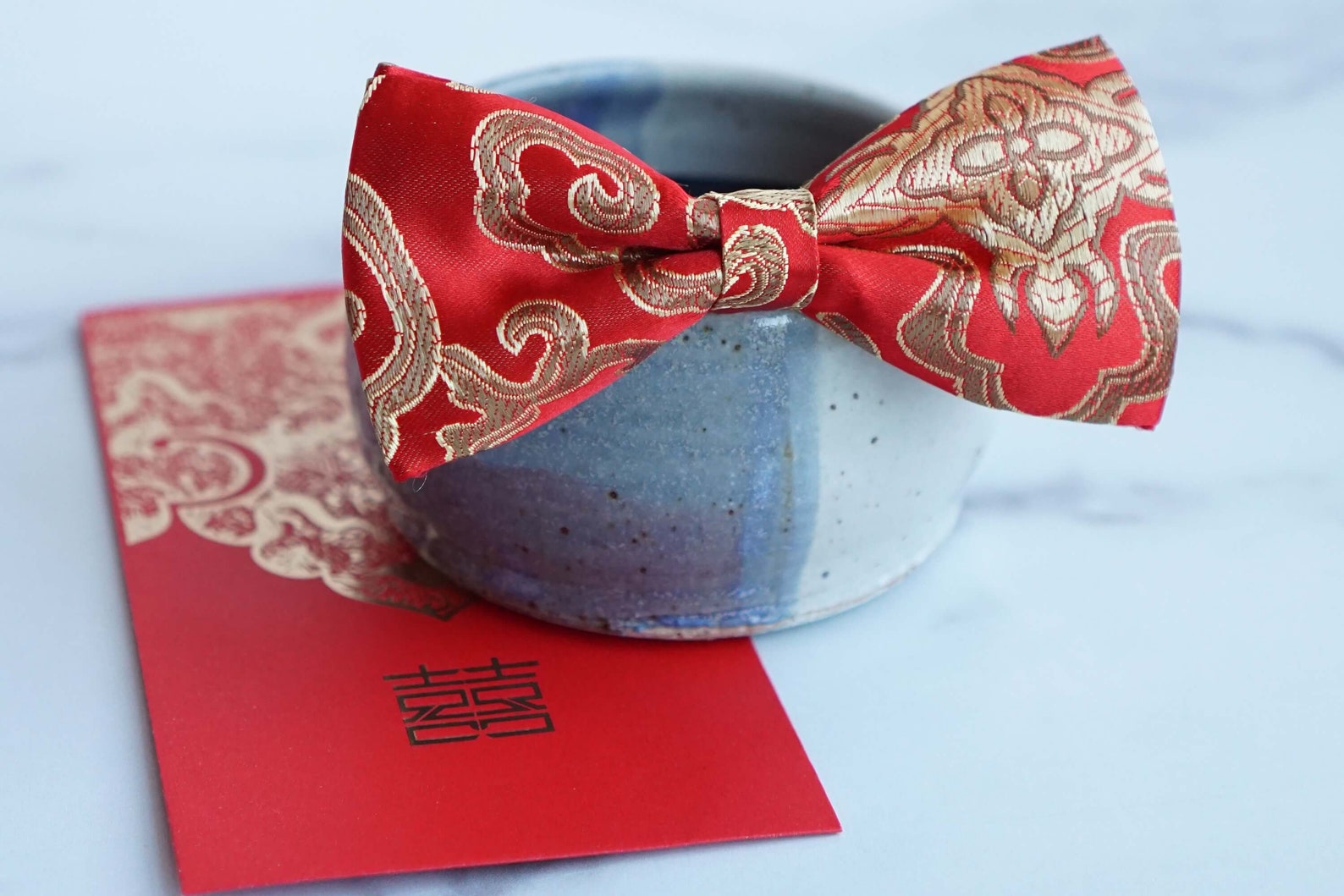 Chinese Wedding Bowtie | Silk Brocade Bowtie | Chinese Wedding Groom ...