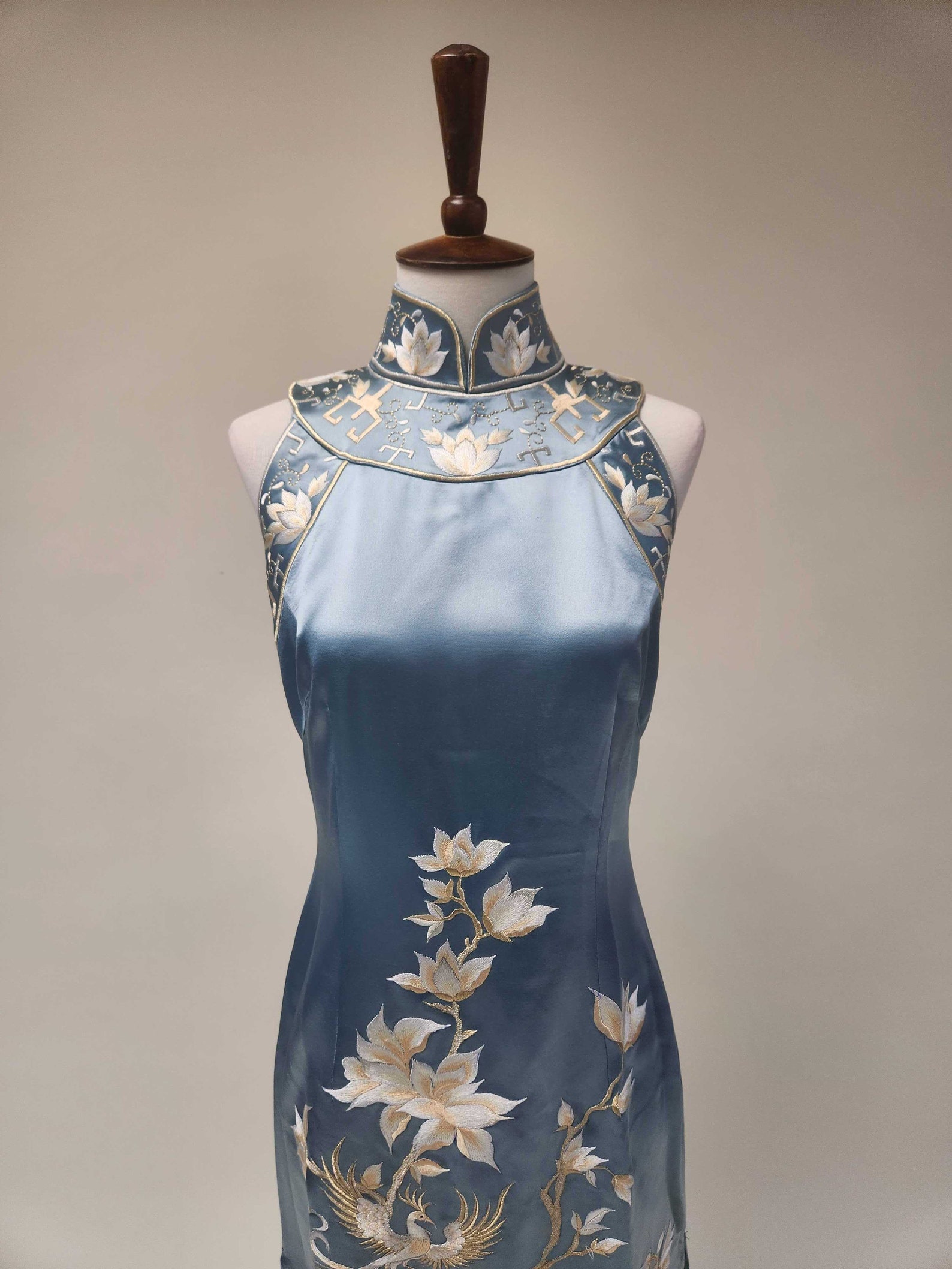 Blue Cheongsam Dress, Custom Qipao, Modern Chinese Dress, Chinese ...