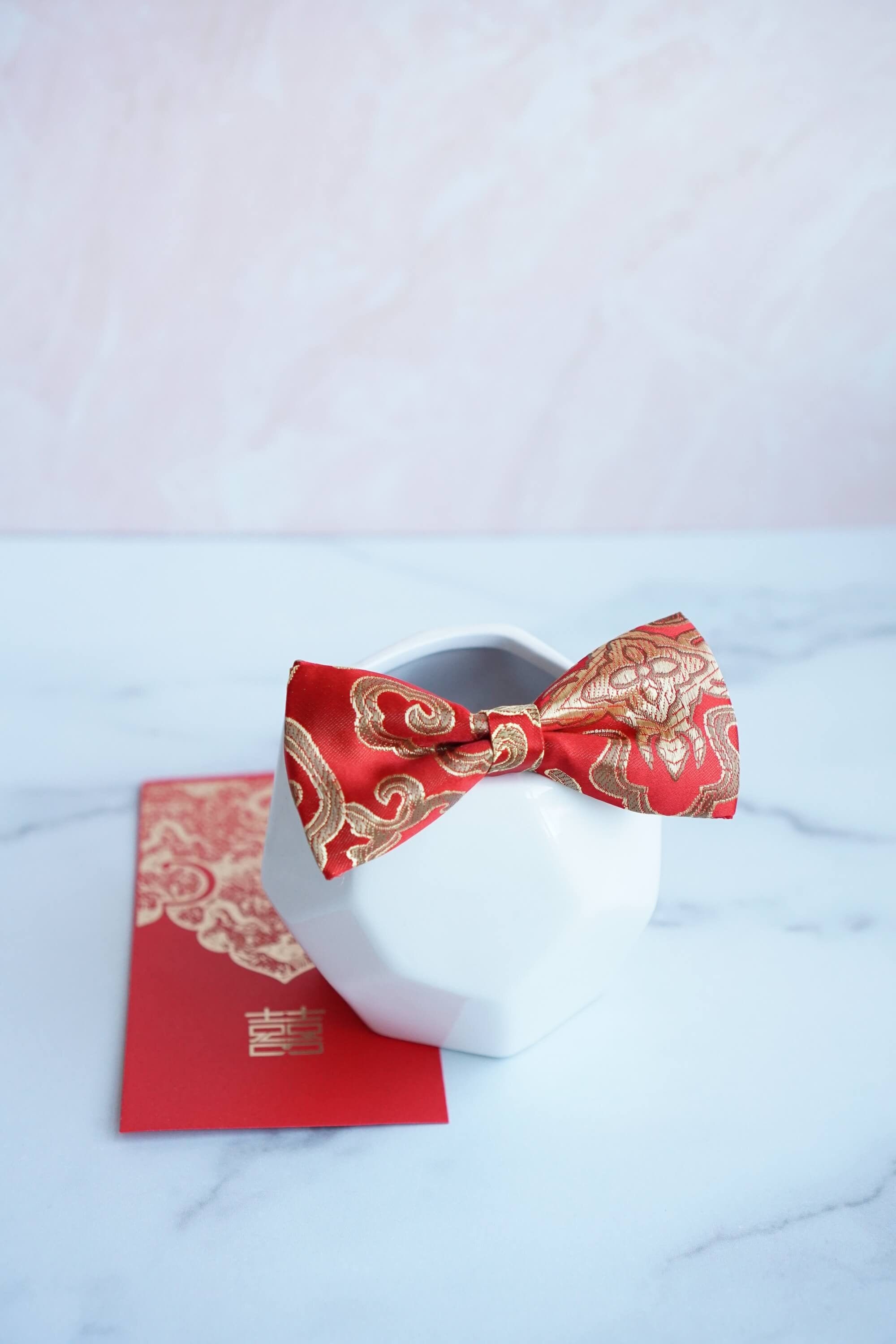 Chinese Wedding Bowtie | Silk Brocade Bowtie | Chinese Wedding Groom ...