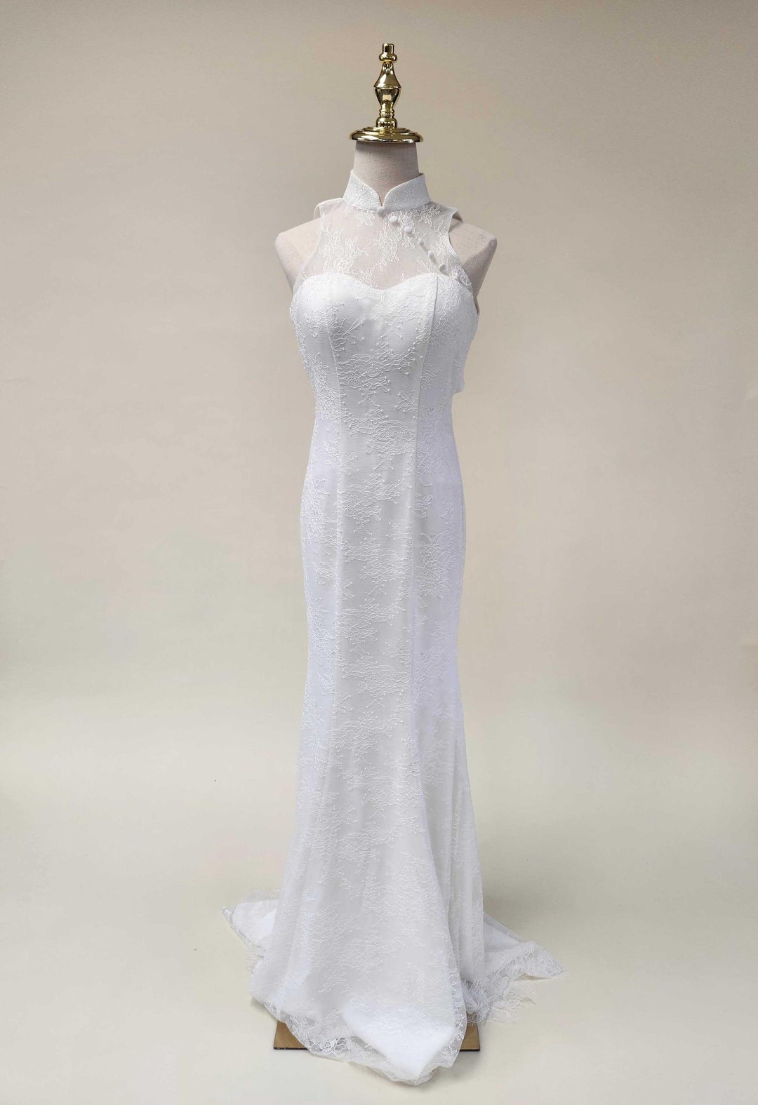 White Lace Sample Wedding Dress, Chinese Wedding Dress, White Lace ...