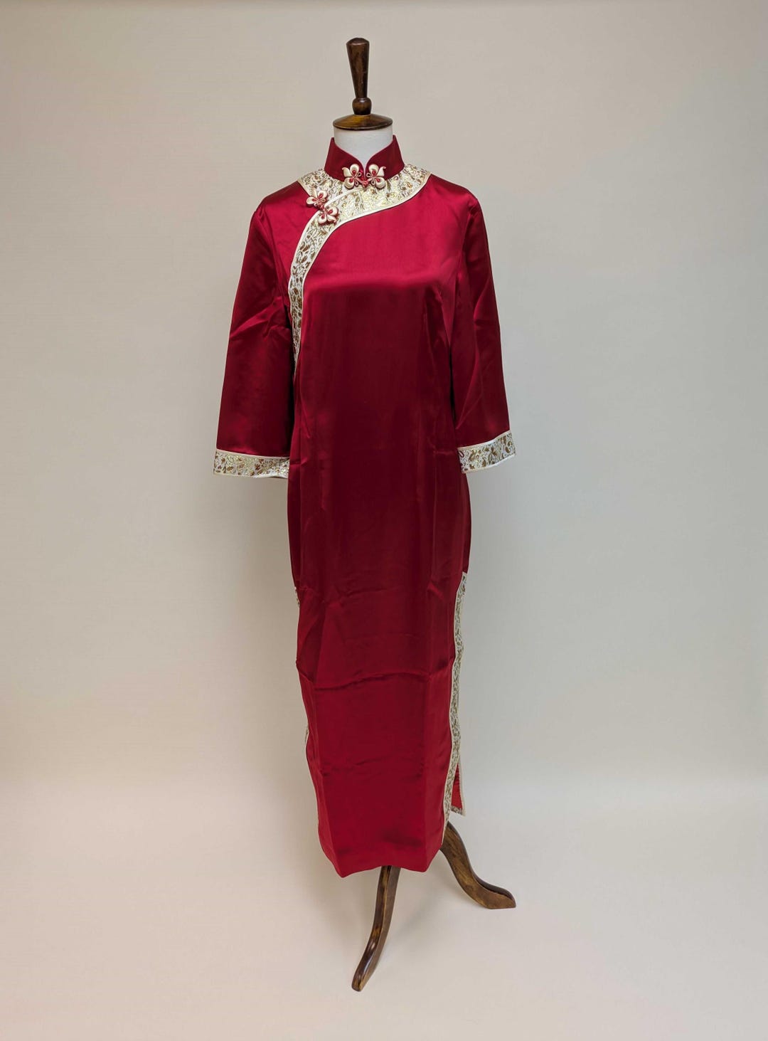 Red Gold Chinese Sample Dress, Red and Gold Cheongsam, Chinese Wedding ...