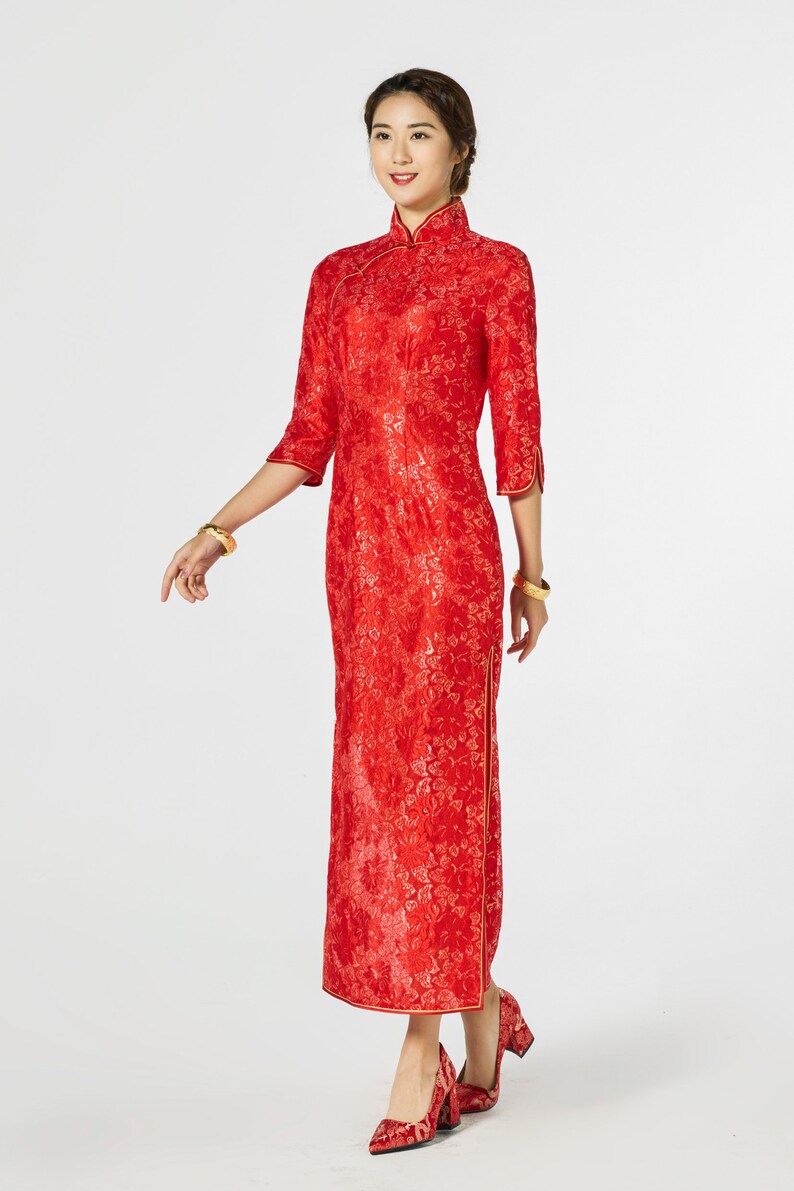 Modern Red & Gold Cheongsam | Chinese Wedding Dress | Cheongsam Qipao ...