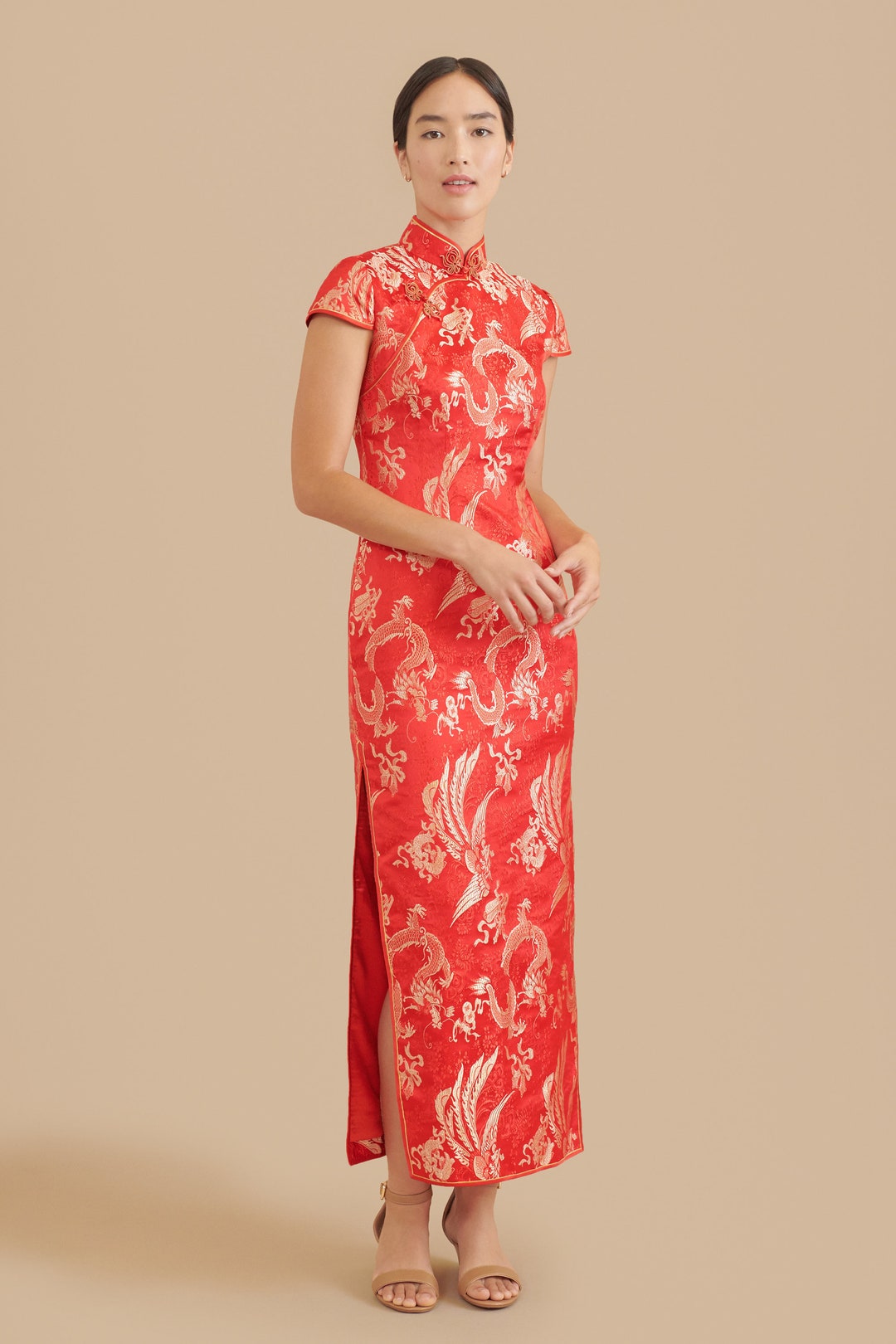Red Cheongsam | Chinese Wedding Dress | Traditional Red Wedding ...