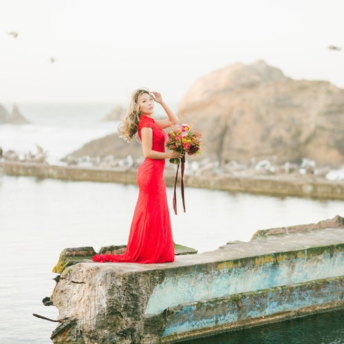 Custom Red Lace Bridal Cheongsam Red Cheongsam Dress - Etsy