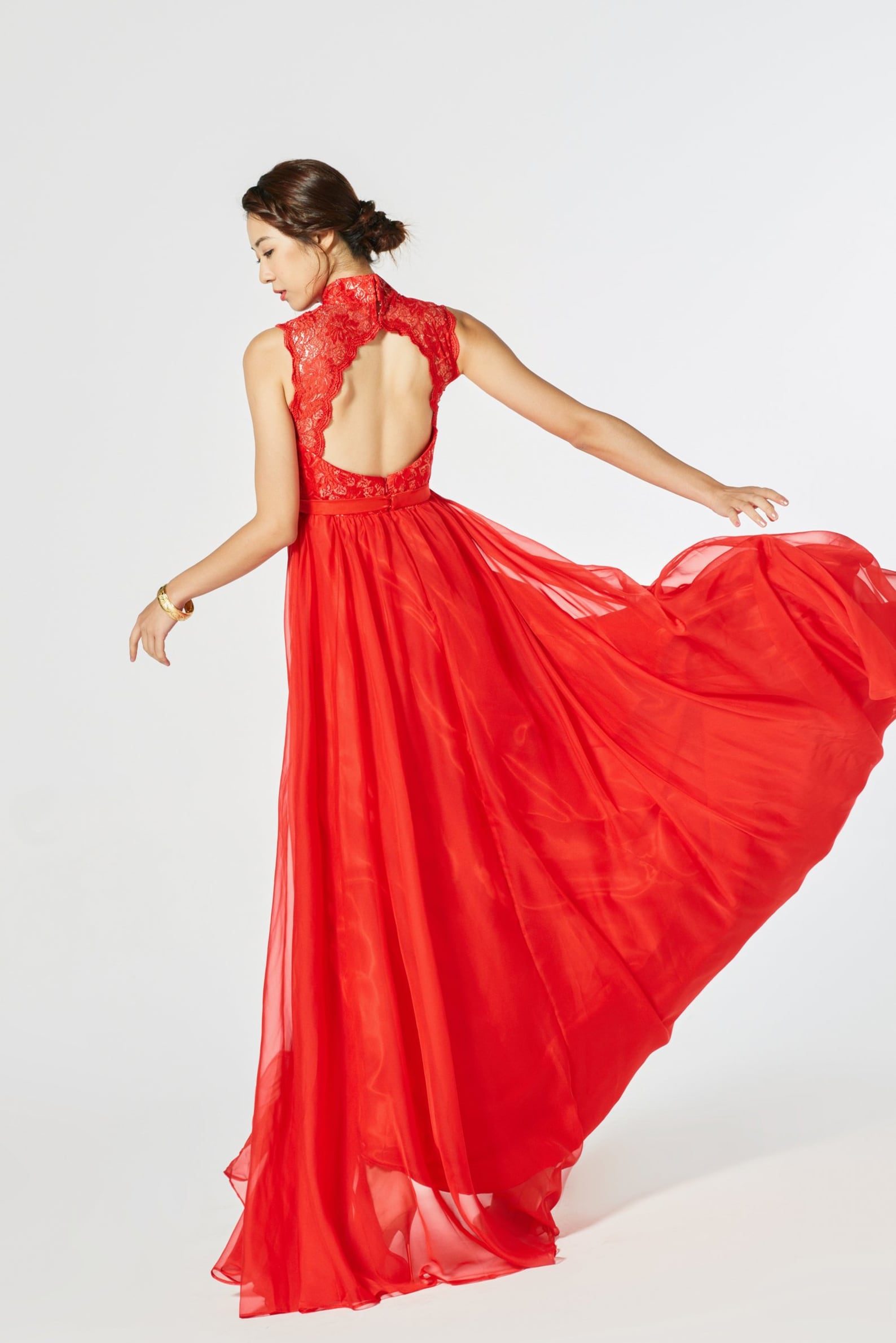 Custom Modern Lace Cheongsam | Red Cheongsam Dress | Custom Qipao ...