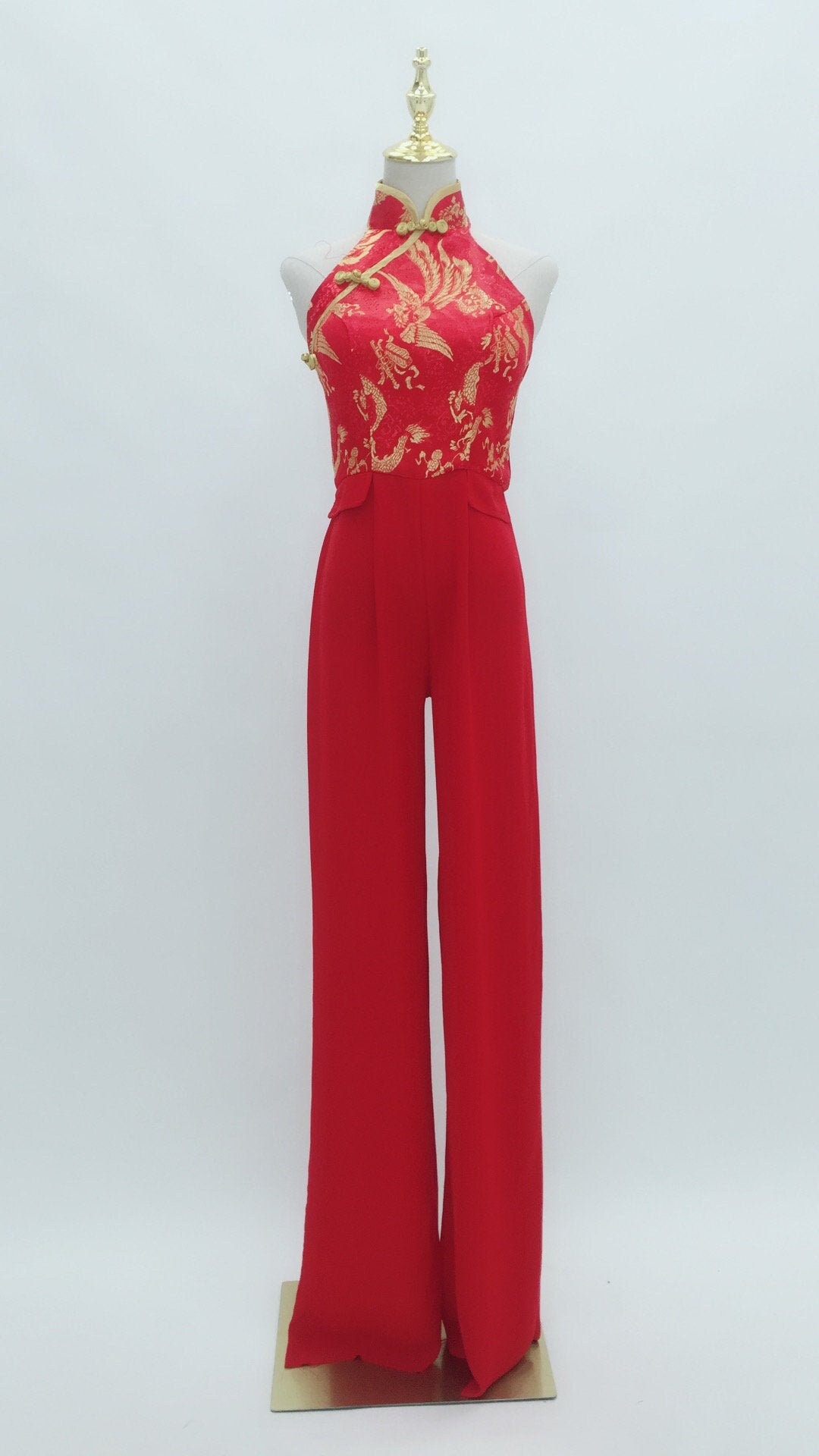 Modern Cheongsam Pantsuit | Modern Chinese Wedding Dress | Qipao ...