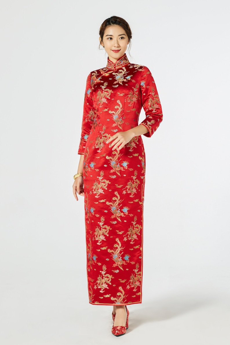 Custom Red Cheongsam | Red Cheongsam Wedding Dress | Custom Qipao ...