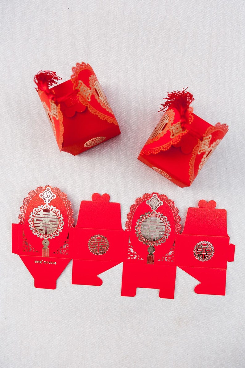 Chinese Wedding Favor Boxes | Double Happiness Gift Boxes - Etsy