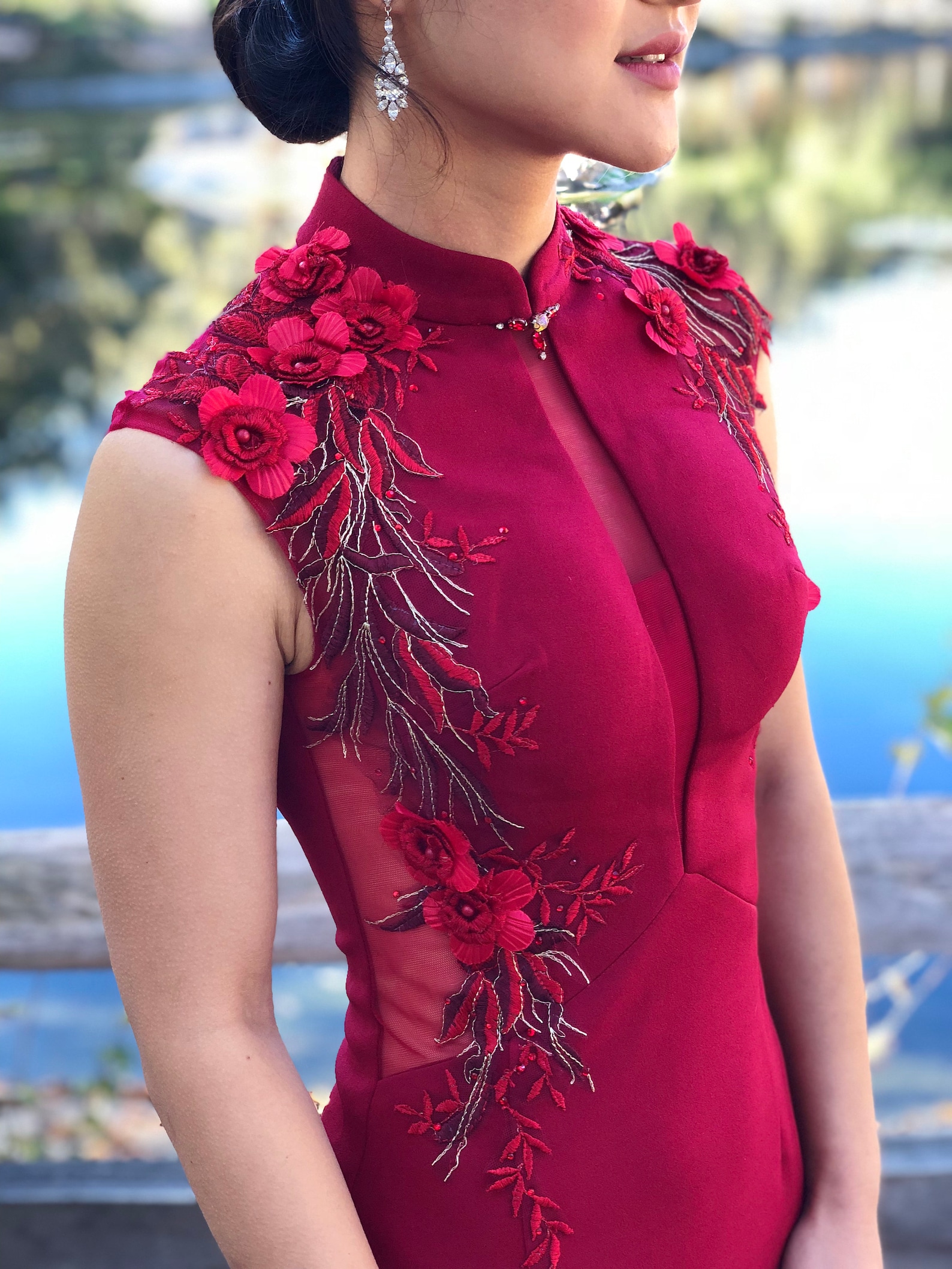 Modern Cheongsam | Modern Qipao Dress | Red Cheongsam Dress | Chinese ...