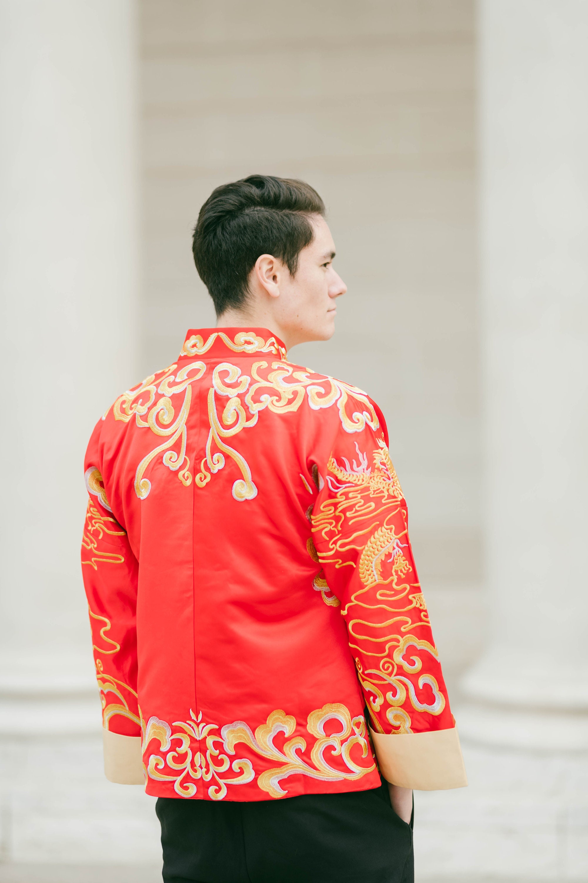 Chinese Wedding Groom Outfit | Chinese Changshan | Male Chinese Wedding ...