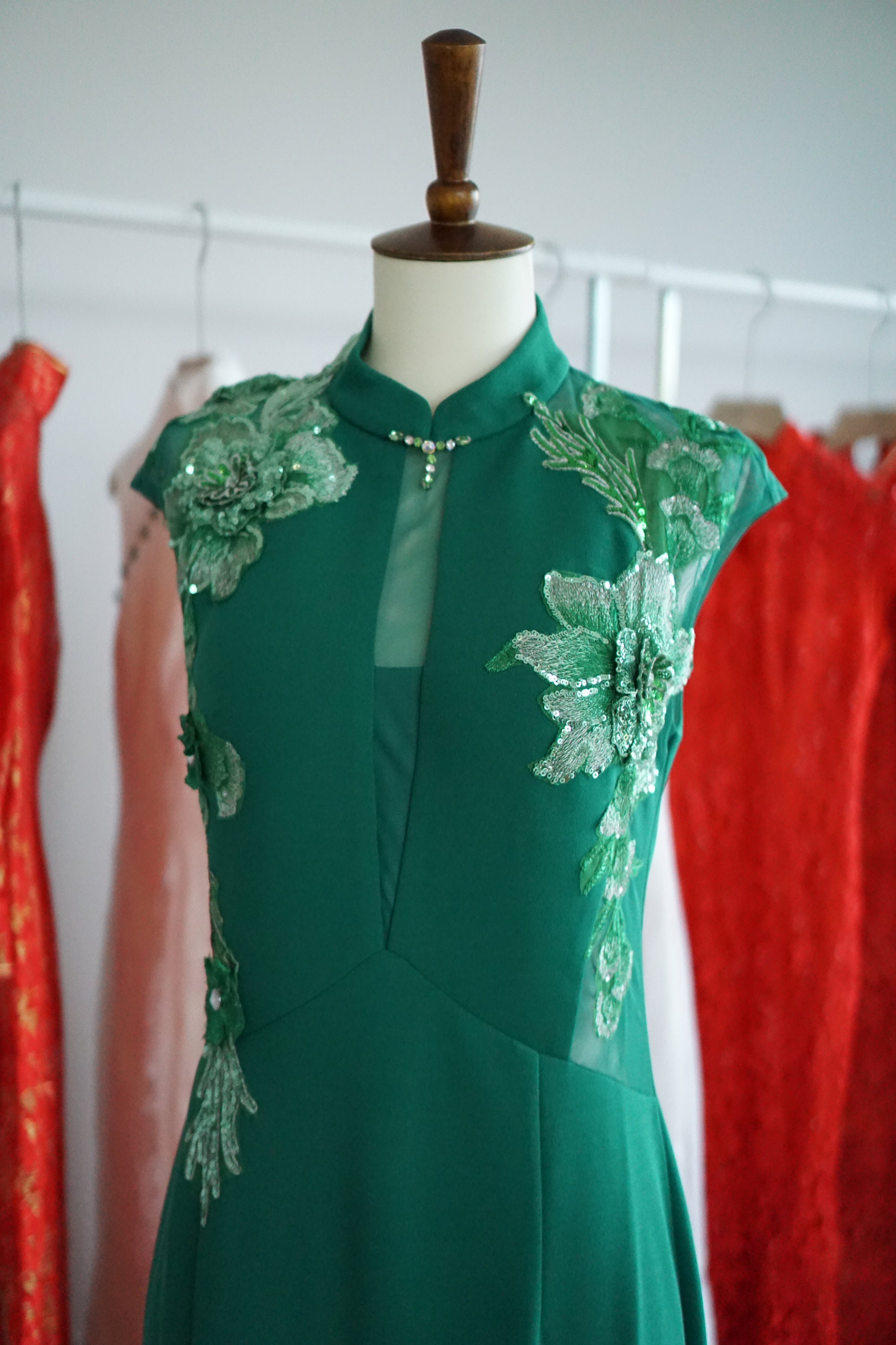 Custom Modern Red Cheongsam Cheongsam Dress Custom Qipao | Etsy