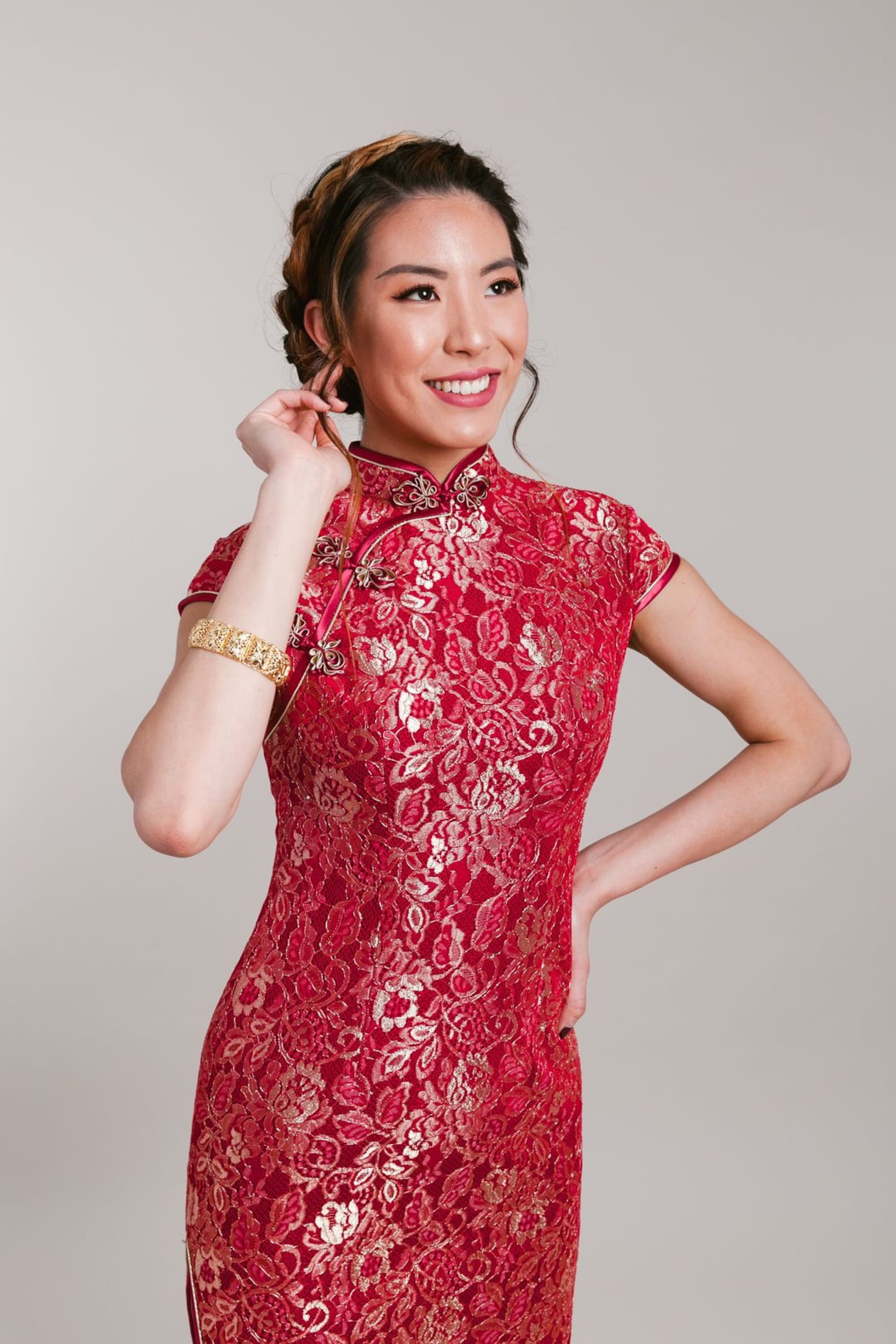 Custom Red Lace Bridal Cheongsam | Red Cheongsam Dress | Custom Qipao ...