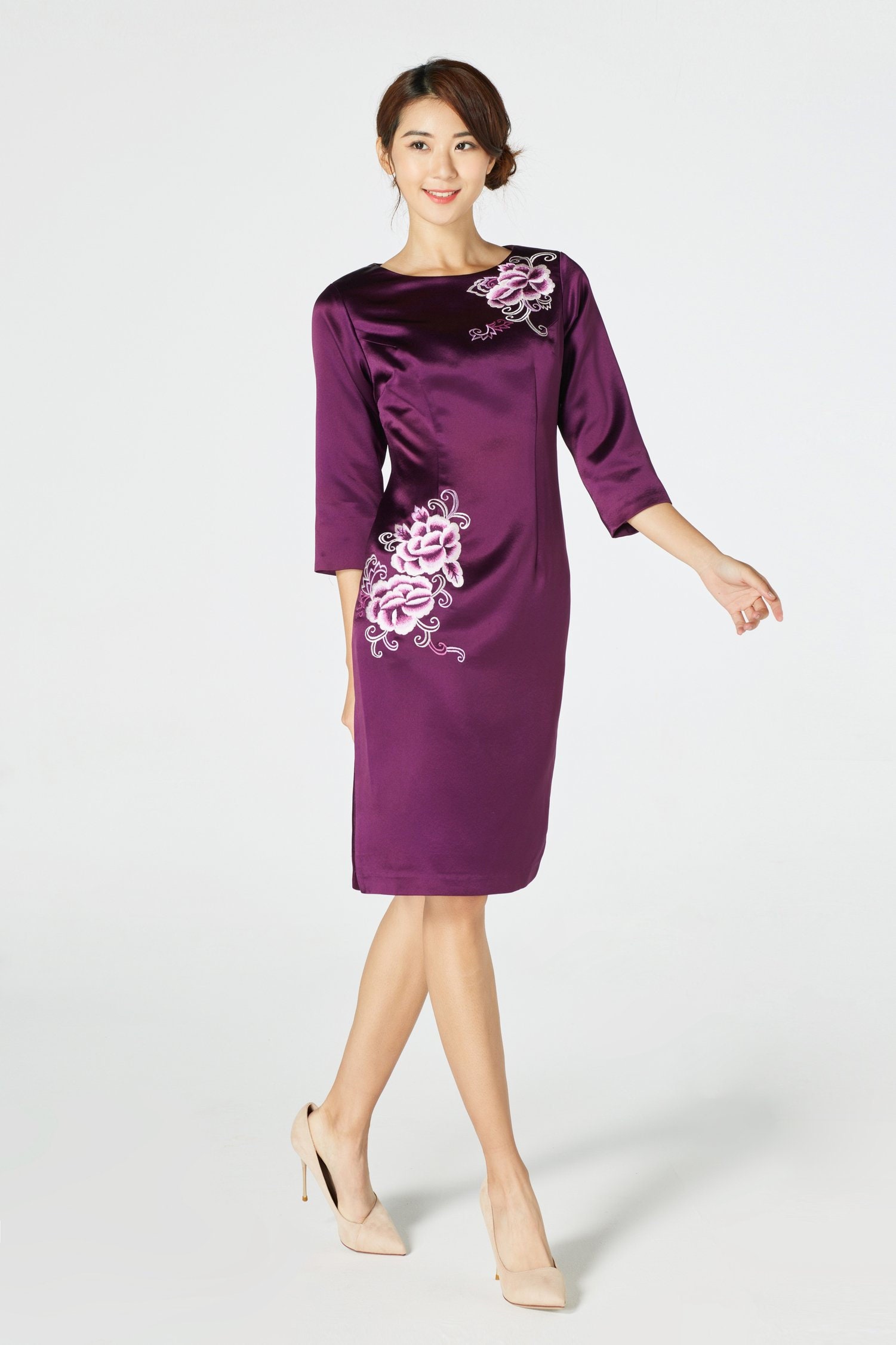 Silk Cheongsam | Cheongsam Dress With Embroidery | Qipao | Chinese ...