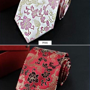 Silk Brocade Dragon Tie With Gold Embroidered Chinese Dragons - Etsy