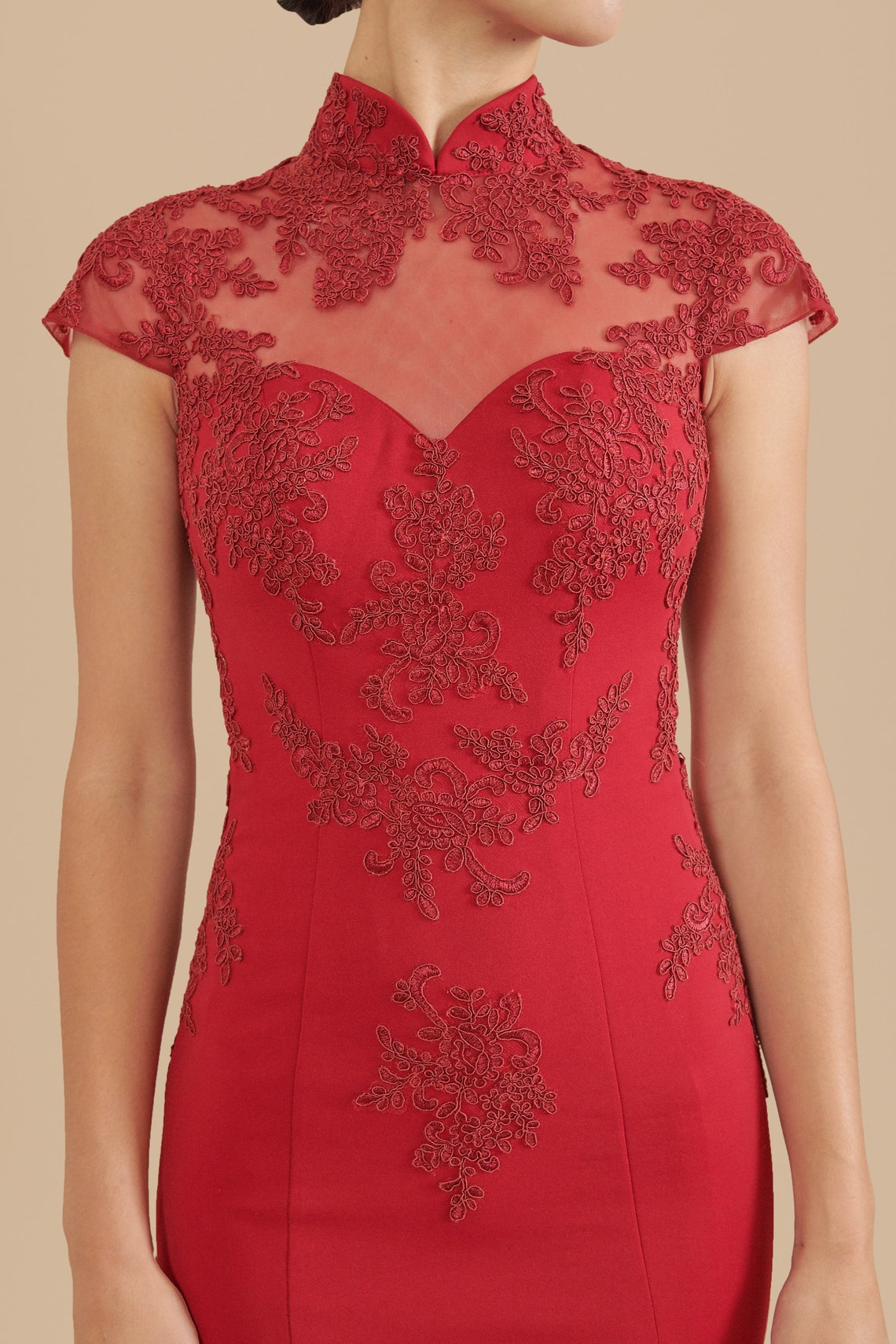 Modern Cheongsam Custom Chinese Wedding Dress Red - Etsy