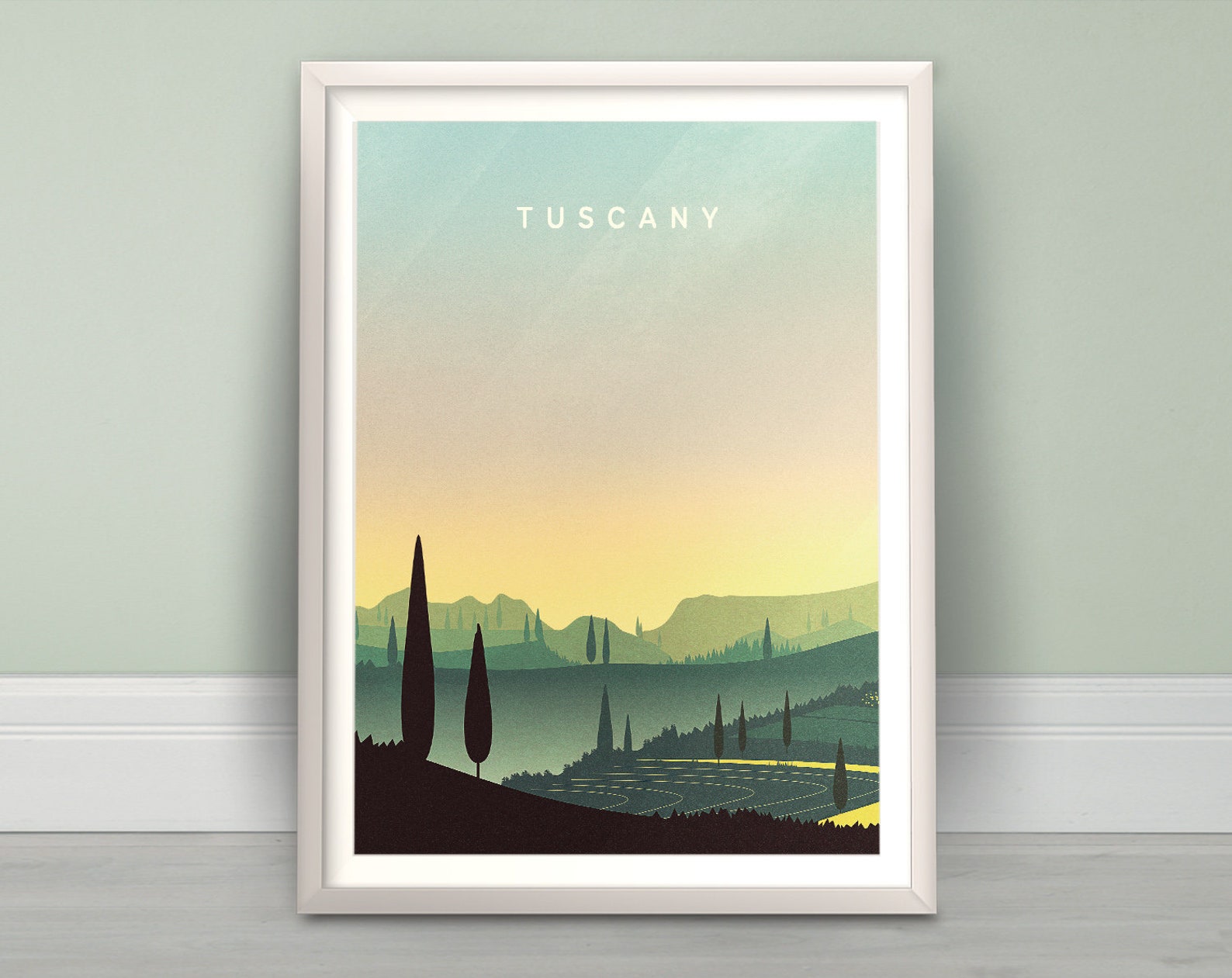 Tuscany Landscape Italian Vineyard Art Print Italy Travel | Etsy