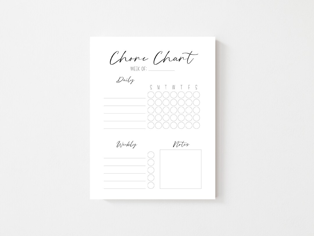 Printable Chore Chart - Etsy